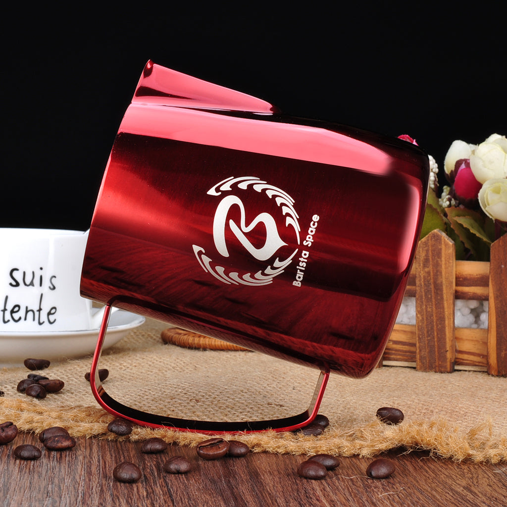 Barista Space Red Latte Art Milk Pitcher – BaristaSpace Espresso Coffee ...